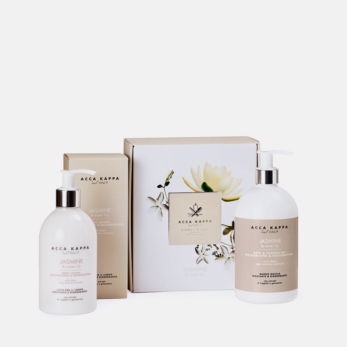 ACCA KAPPA Jasmine & Waterlilly Shower Gel & Body Lotion Gift Set – Bib ...